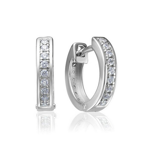 Серьги, серебро, 925 проба, фианит