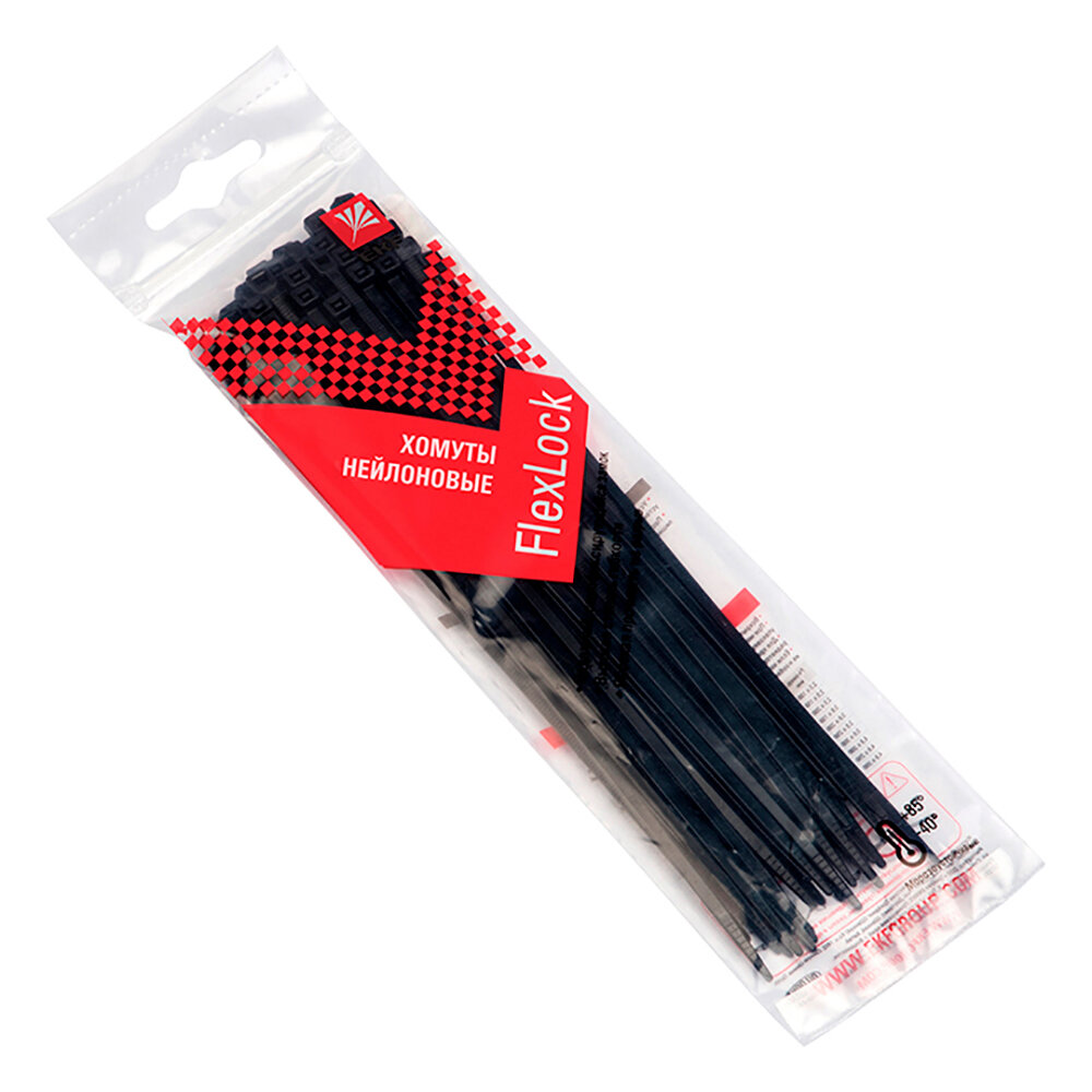 Хомут EKF FlexLock 3,6x150 мм чёрный 50 шт
