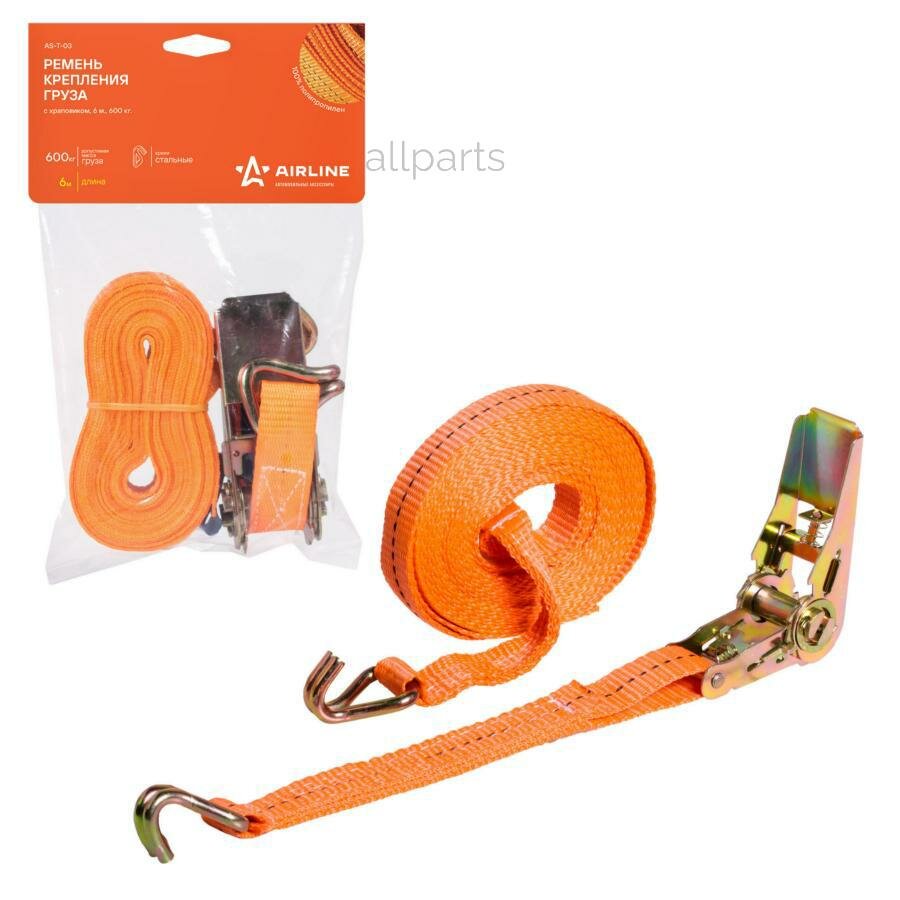 AIRLINE AS-T-03 Ремень крепления груза с храповиком 600 кг, 6 м AIRLINE AS-T-03