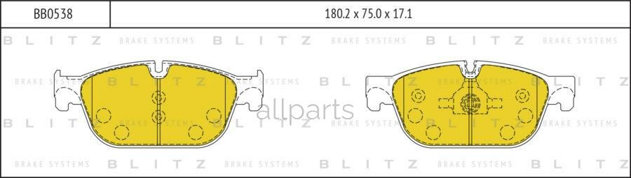 BLITZ BB0538 Колодки тормозные дисковые