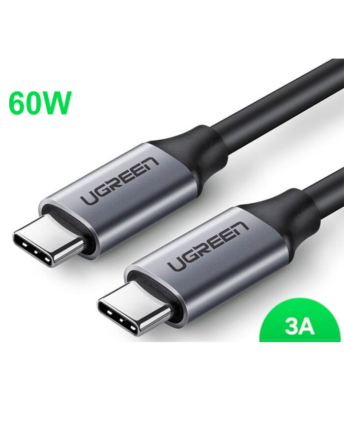 Кабель UGREEN US161 (50751) USB 3.1 Type-C Male to Type-C Male Cable Nickel Plating Aluminum Shell 1.5м