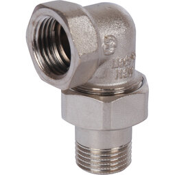 Разъемное угловое соединение STOUT американка ВН 1/2 уплотнение под гайкой o-ring кольцо, никелированное SFT-0057-000012