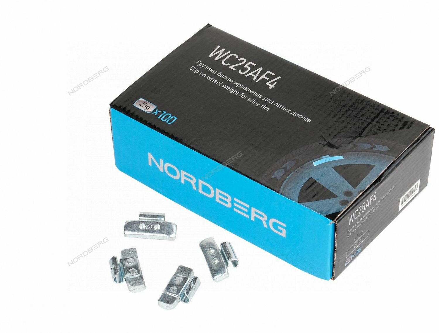 NORDBERG WC25AF4 грузики балансировочные для литых дисков fe 25 г, 100 шт.