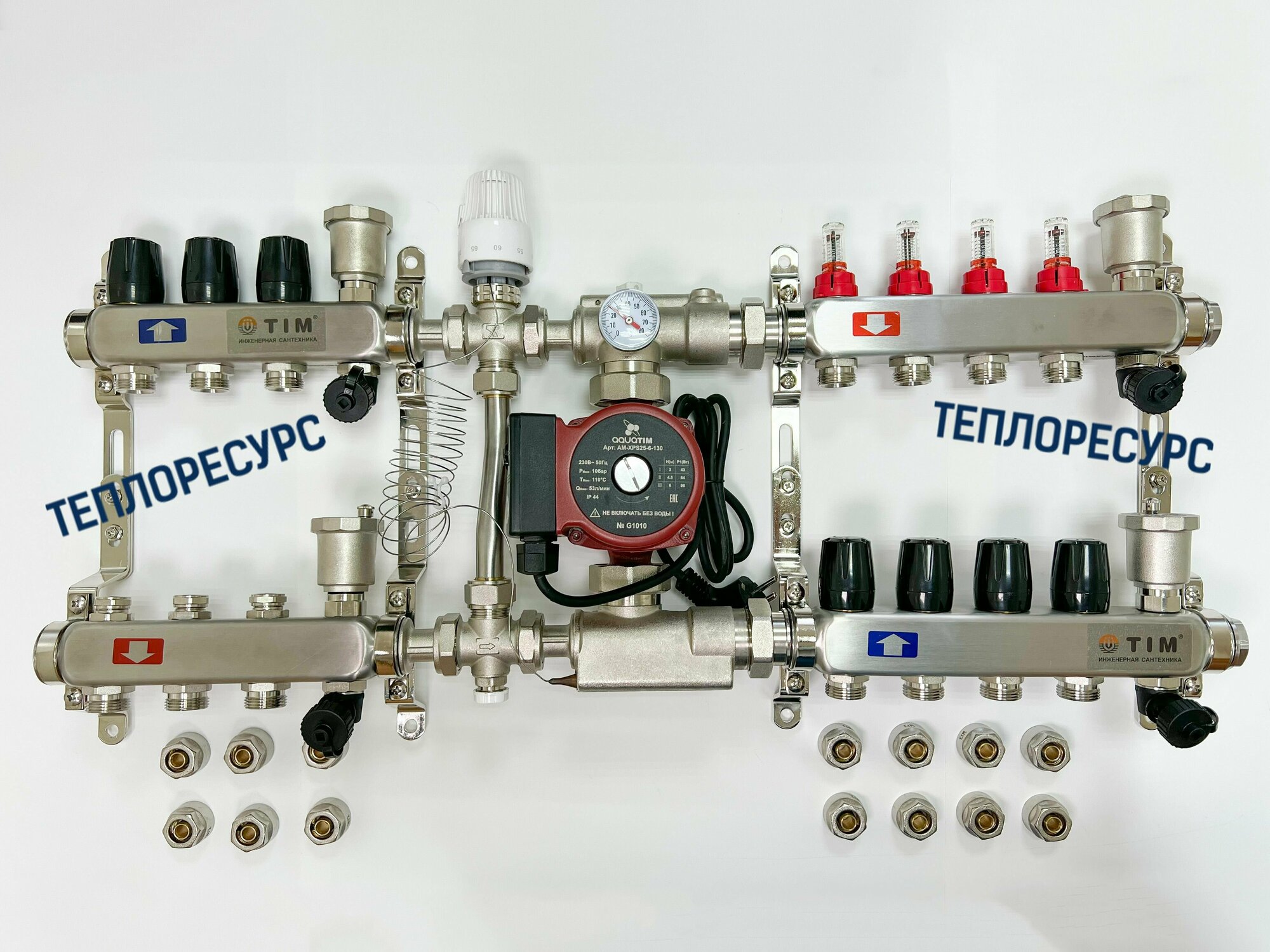Комплект для подключения тёплого водяного пола на 4 выхода (до 60 кв. м) и радиаторов отопления 3-6 шт