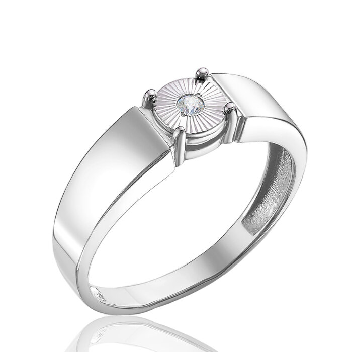 Кольцо, серебро, 925 проба, фианит