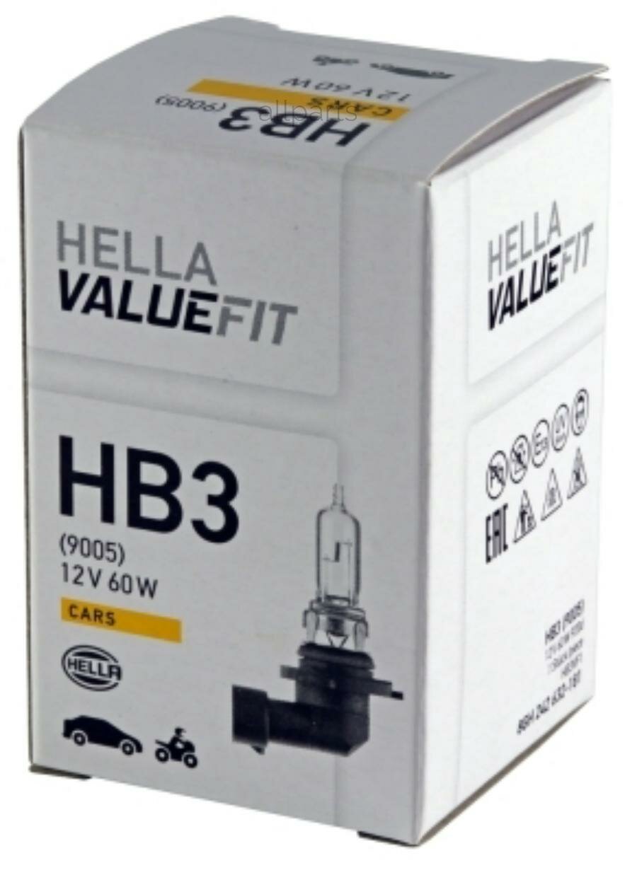 BEHR-HELLA 8GH242632181 Лампа накаливания VALUEFIT, HB3 12V 60 (65W) P 20d