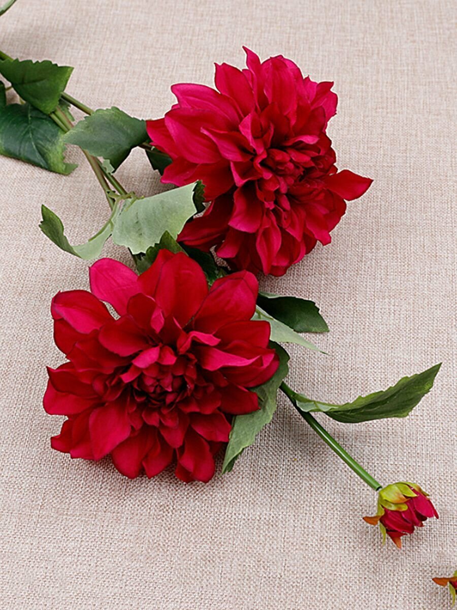 Цветок Георгина "интерьер", искусственный, высота 118см, 1 цветок, декоративный, текстиль