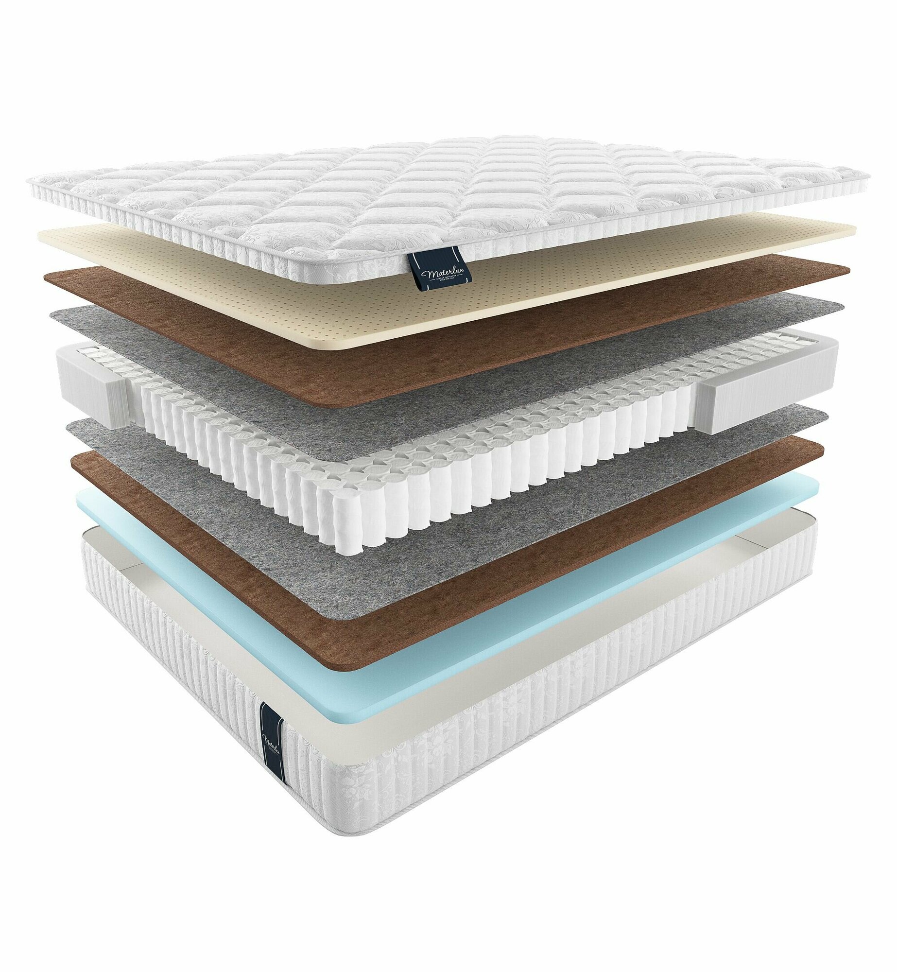 Матрас Materlux Dornes 75х200 серии Light высота 20 см анатомический средней жесткости кокосовый латексный Независимые