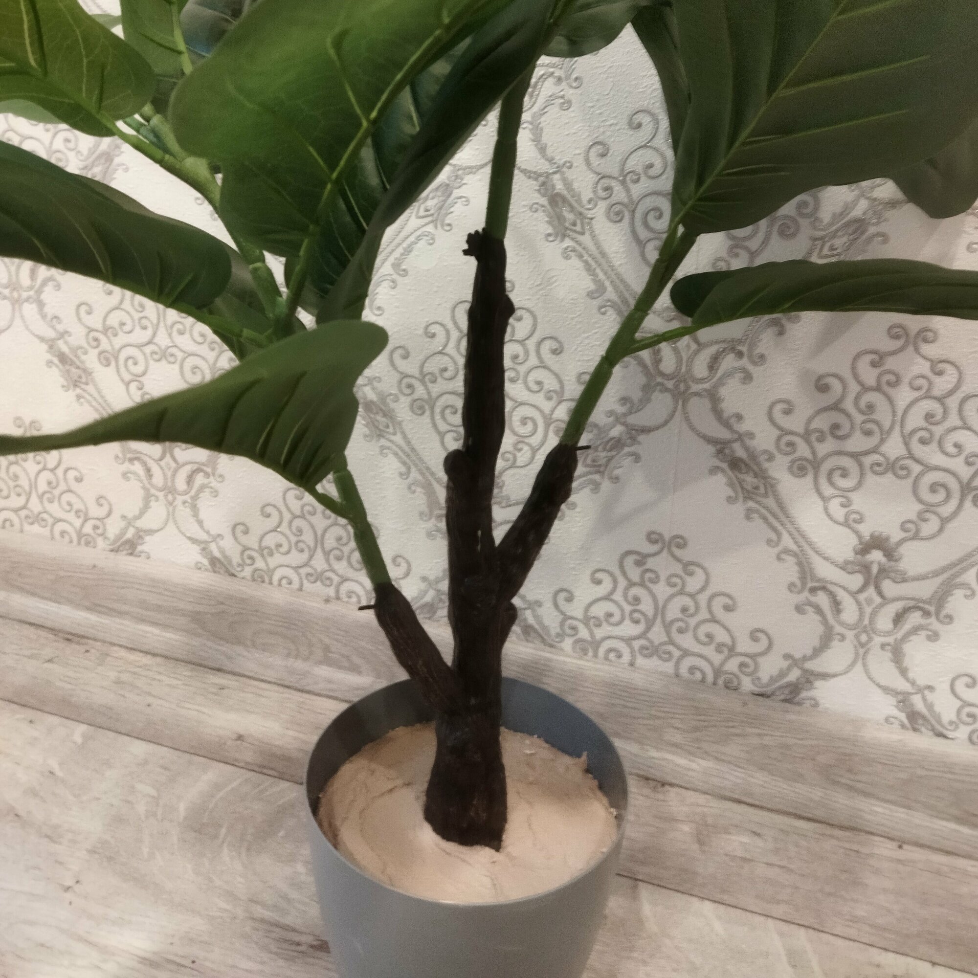 Фикус Лирата искусственный в кашпо 100 см для интерьера