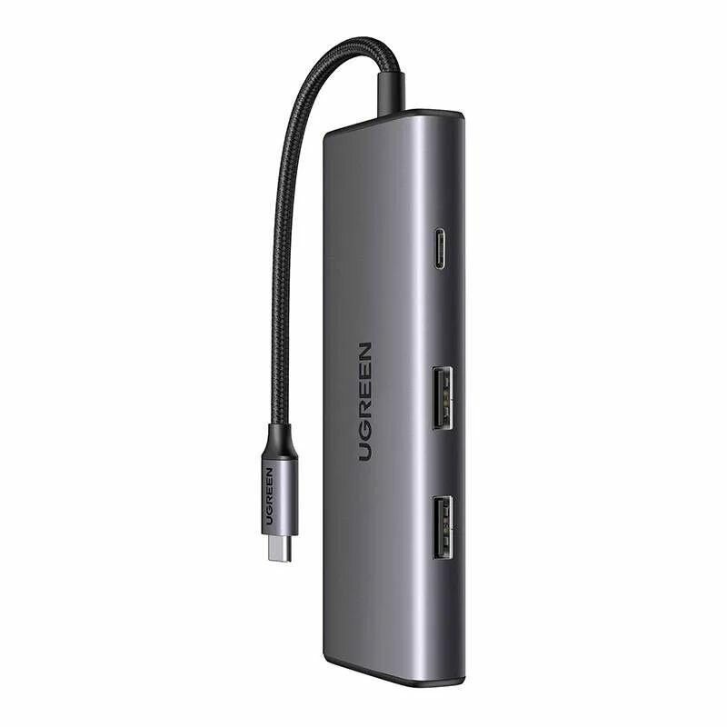 Хаб UGREEN CM498 (15531) USB-C To HDMI+2*USB 3.2 A+ USB-C 3.2+SD/TF+PD Converter. Цвет: серый