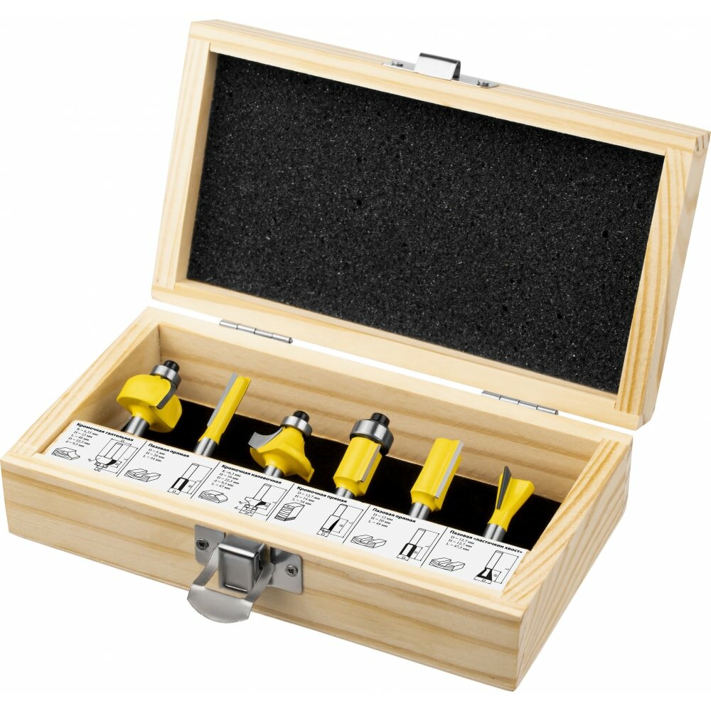 Набор фрез KMC 6/6 6 шт Kolner 8101100019, с фрезерными станками