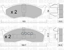 К-т дисков. тормоз. колодок Chrysler 300 M 99-, Voyager 96-00 Metelli арт. 2203560