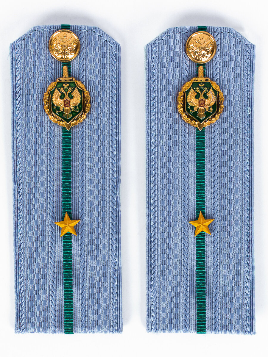 Погоны Пограничной службы Пс Фсб в сборе картон на рубашку звание Младший лейтенант 14х5см