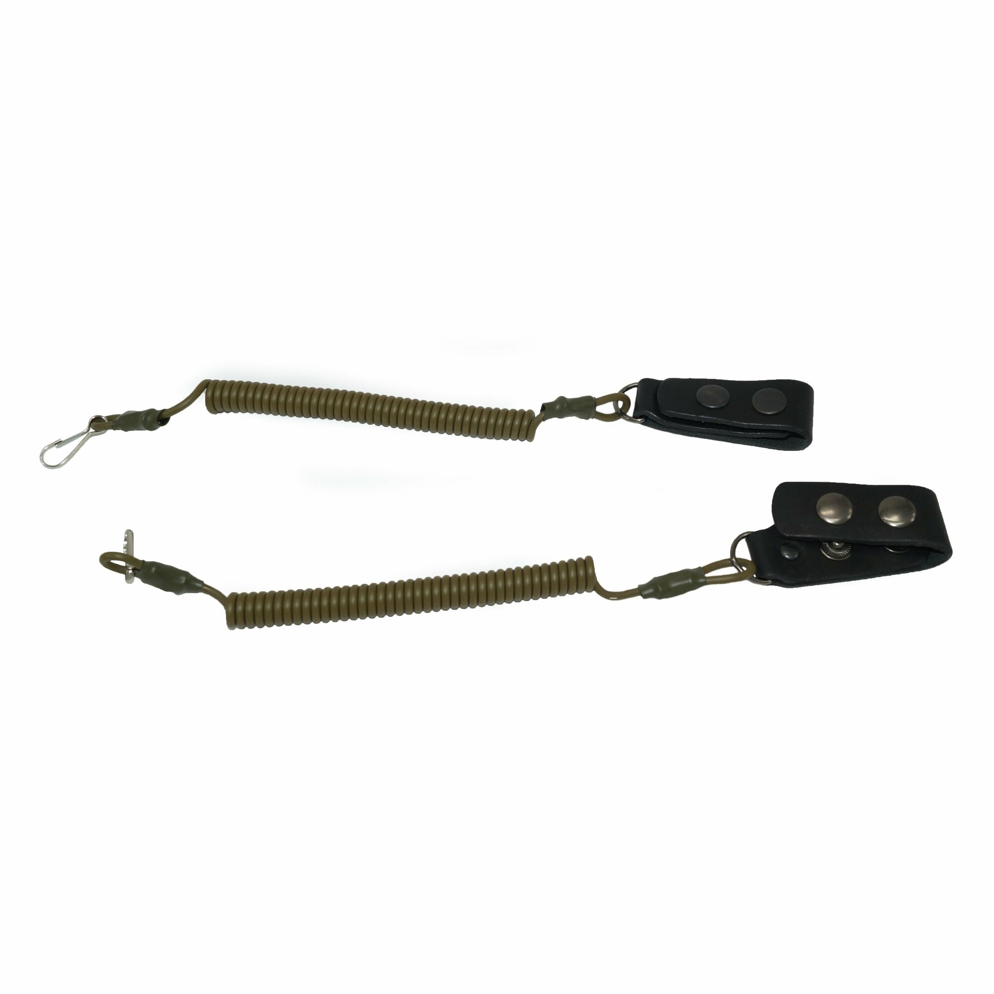 Тренчик спиральный (витой шнур 3,5мм) хаки с черной кожаной шлевкой