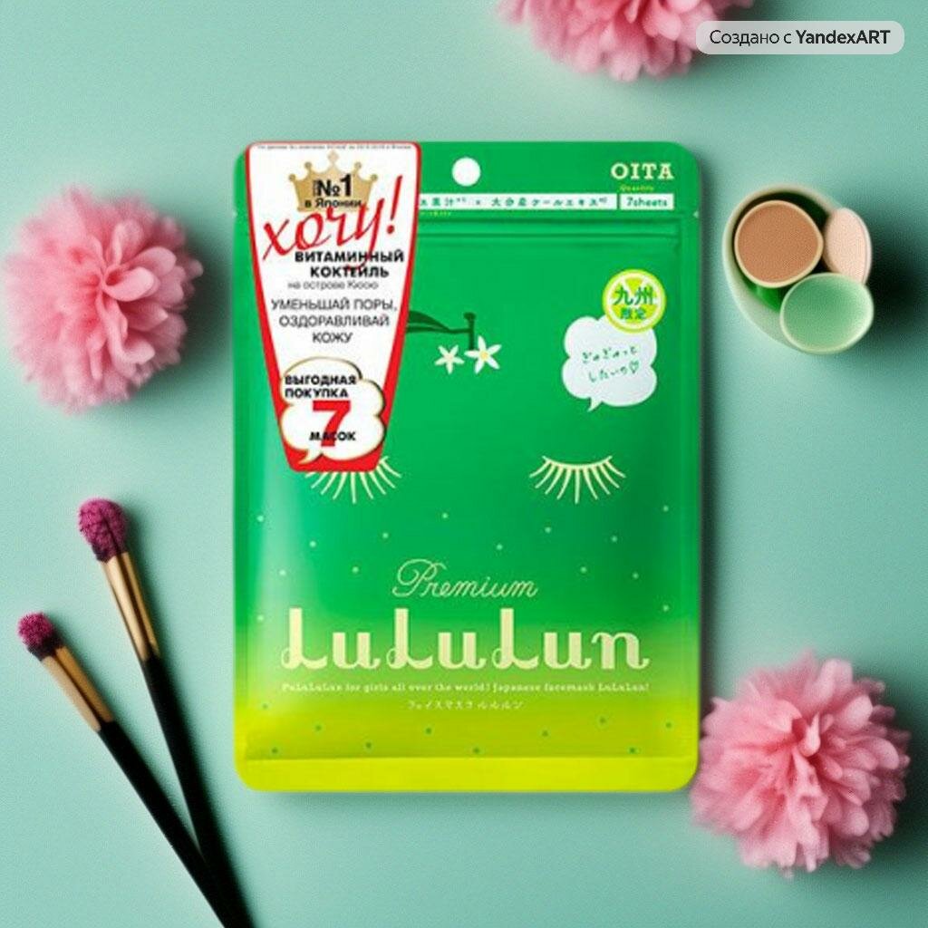 LULULUN Face Mask Kabosu Маска для лица увлажняющая и сужающая поры Кабосу с о. Кюсю, 7 шт.