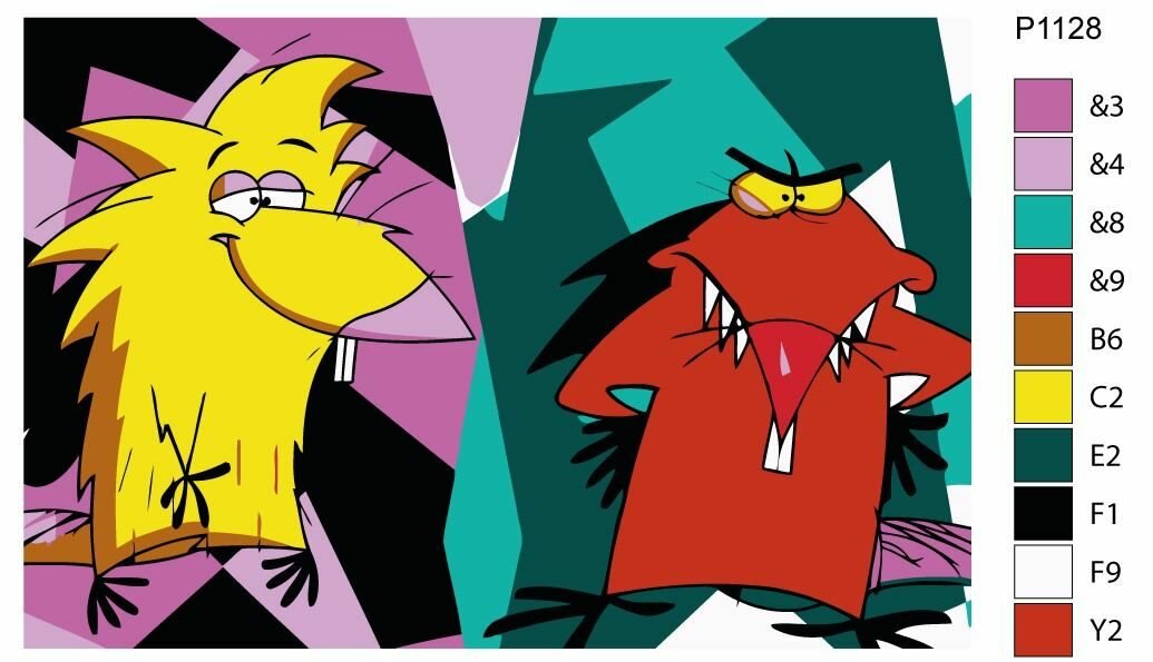 Детская картина по номерам P1128 "Мультфильм Крутые бобры. Даг и Норберт" 30x20