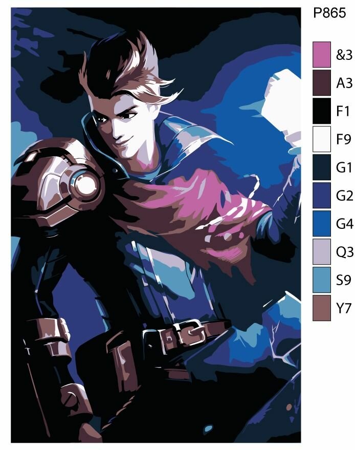 Детская картина по номерам P865 "Игра Mobile Legends. Клауд" 20x30