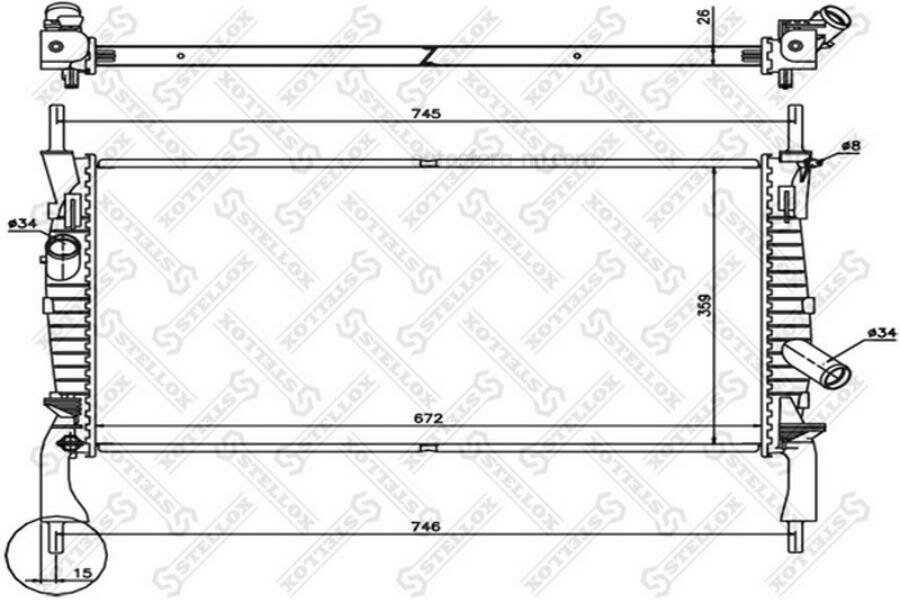STELLOX 1026751SX радиатор системы охлаждения!\ Ford Transit 2.2TDCi/2.4TDCi 06>