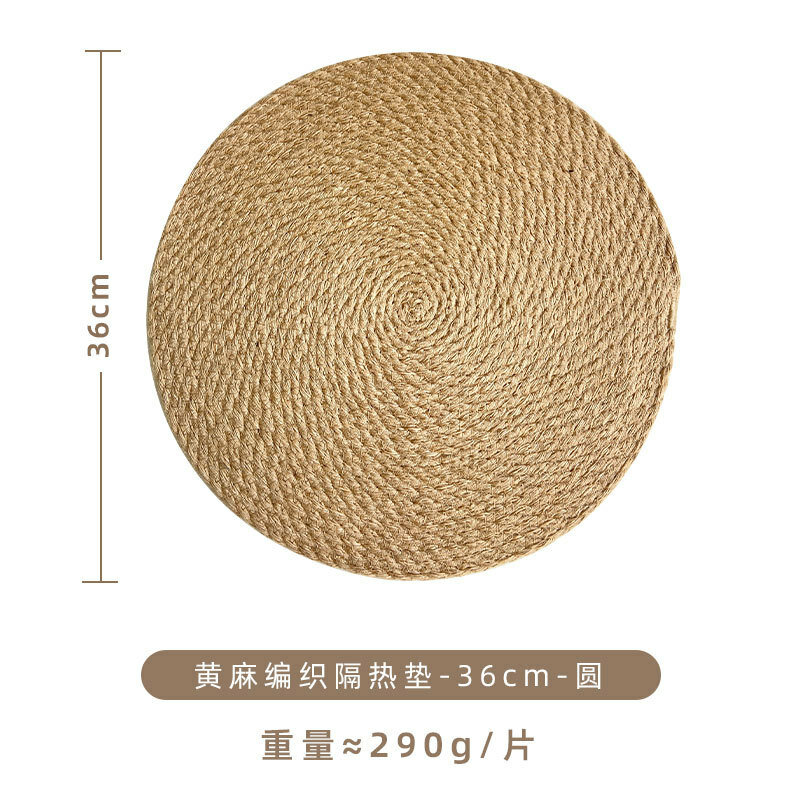 Грубая джутовая веревка, теплоизоляционный коврик, полуручная плетеная подставка, льняная трава, антиожоговая подставка для тарелок, домашний термостойкий коврик для керамической посуды