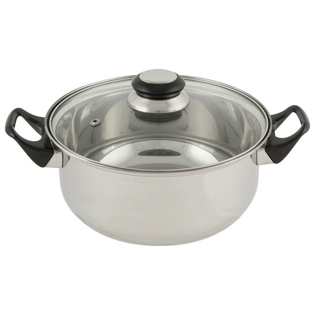 Кастрюля из нержавеющей стали 2,8 л, диаметр 20 см, кухонная посуда для варки