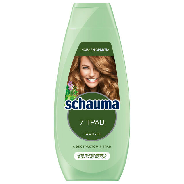SCHAUMA 7 трав шампунь для волос 360 мл травяной уход с экстрактами для сильных волос