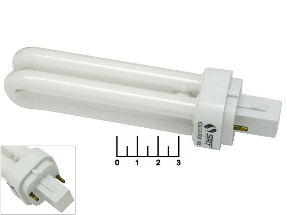 Лампа люминесцентная 13W G24D-1 6500K белый холодный 2 контакта YDN13-2U