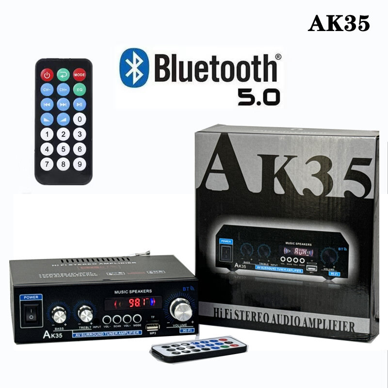 Усилитель мощности AK35, Bluetooth, U-диск, двухканальный, прямой завод