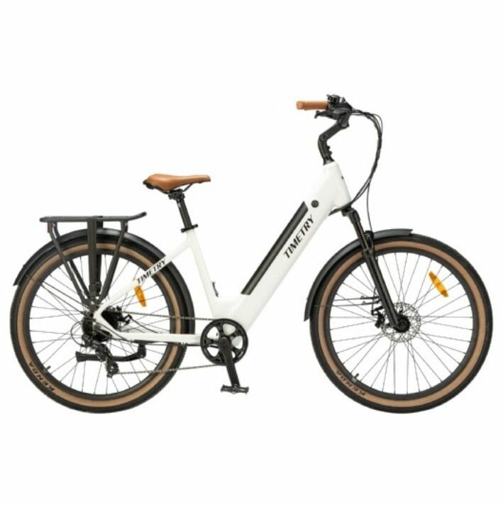 Электровелосипед TIMETRY D206 колеса 27,5, рама алюминий 18", скоростей 8, мотор 36V*250W, батарея 36Vх10,4AH, белый