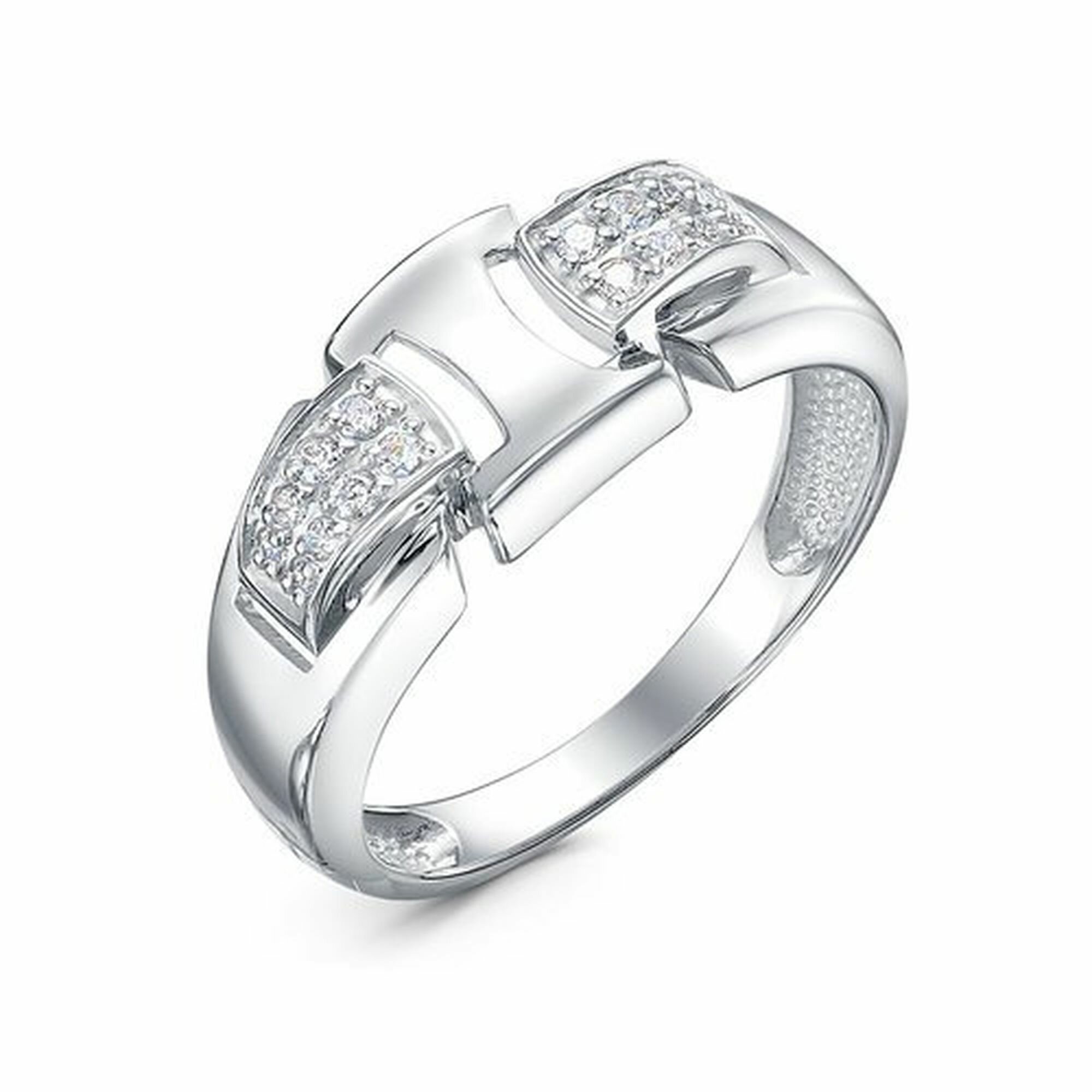 Кольцо дорожка, серебро, 925 проба, родирование, фианит