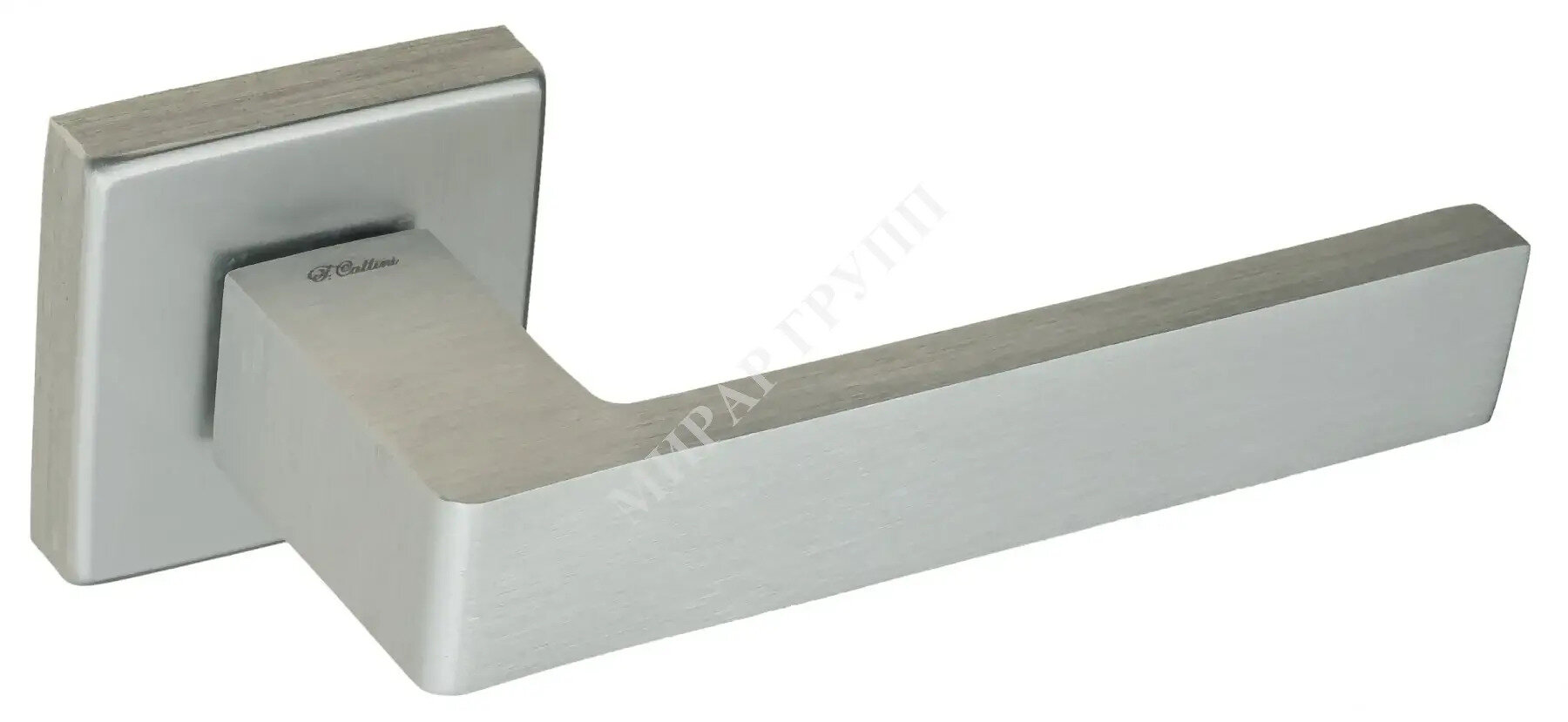 Дверная ручка Fratelli "BOOM" 8 DIY алюм. на квадратной розетке матовый хром