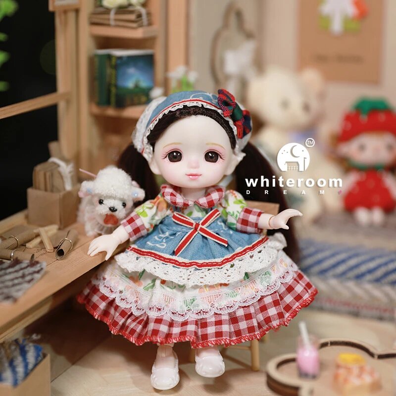 Мини кукла Whiteroom 1/12 16 см Белый, Doll with clothes 01