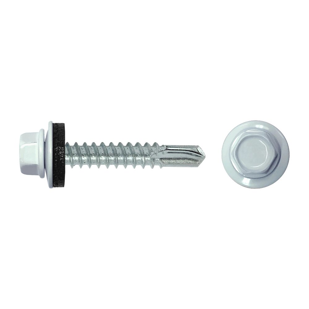 Кровельные саморезы по металлу FIXBERG RAL9003 (сигнальный белый), 5,5 х 32 мм, 60 шт
