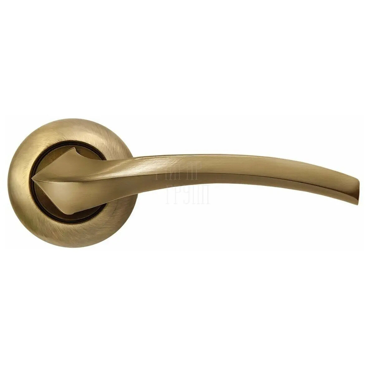 Дверная ручка на круглой розетке RUCETTI RAP 20 античная бронза