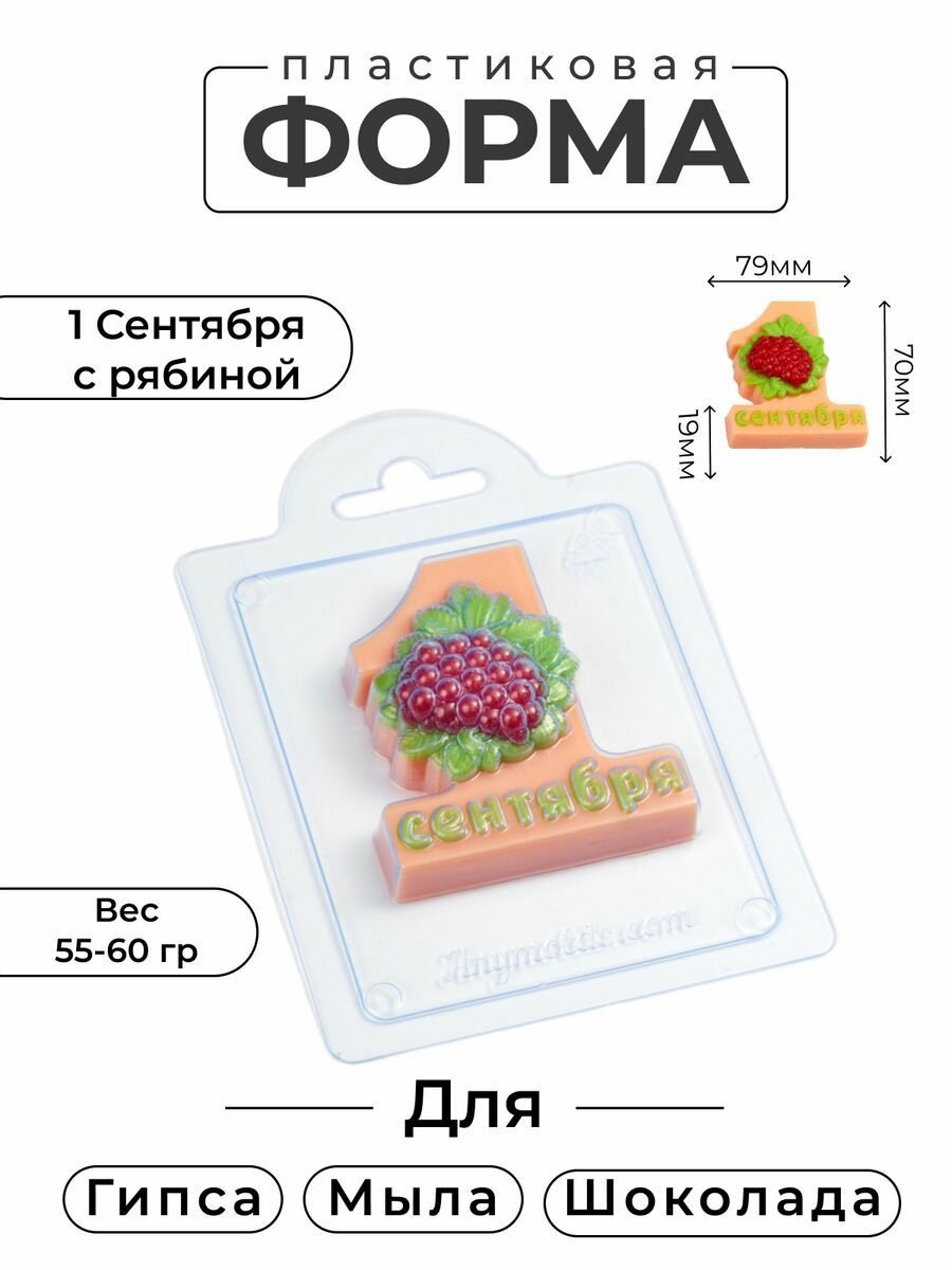 "1 сентября с рябиной" форма пластиковая V2 для мыла и шоколада
