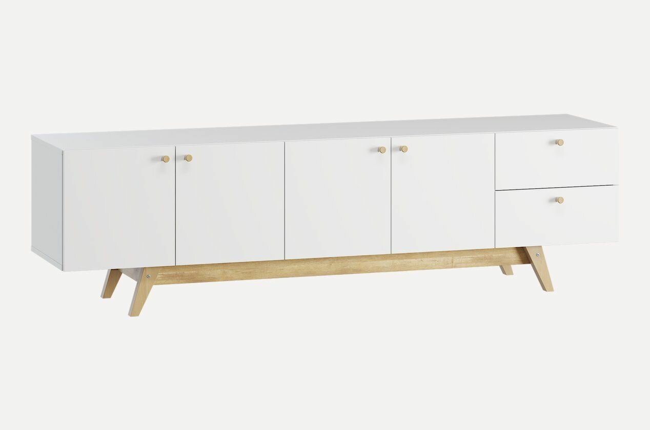 Тумба под телевизор напольная Divan.ru Имин-1 Белый, 180х42х51 см, ЛДСП