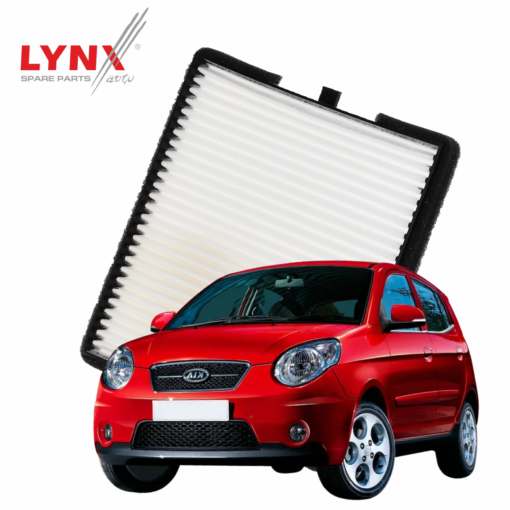 Фильтр салонный Kia Picanto (1) SA / Киа Пиканто 2003 2004 2005 2006 2007 2008 2009 2010 2011 / 1шт LYNXauto