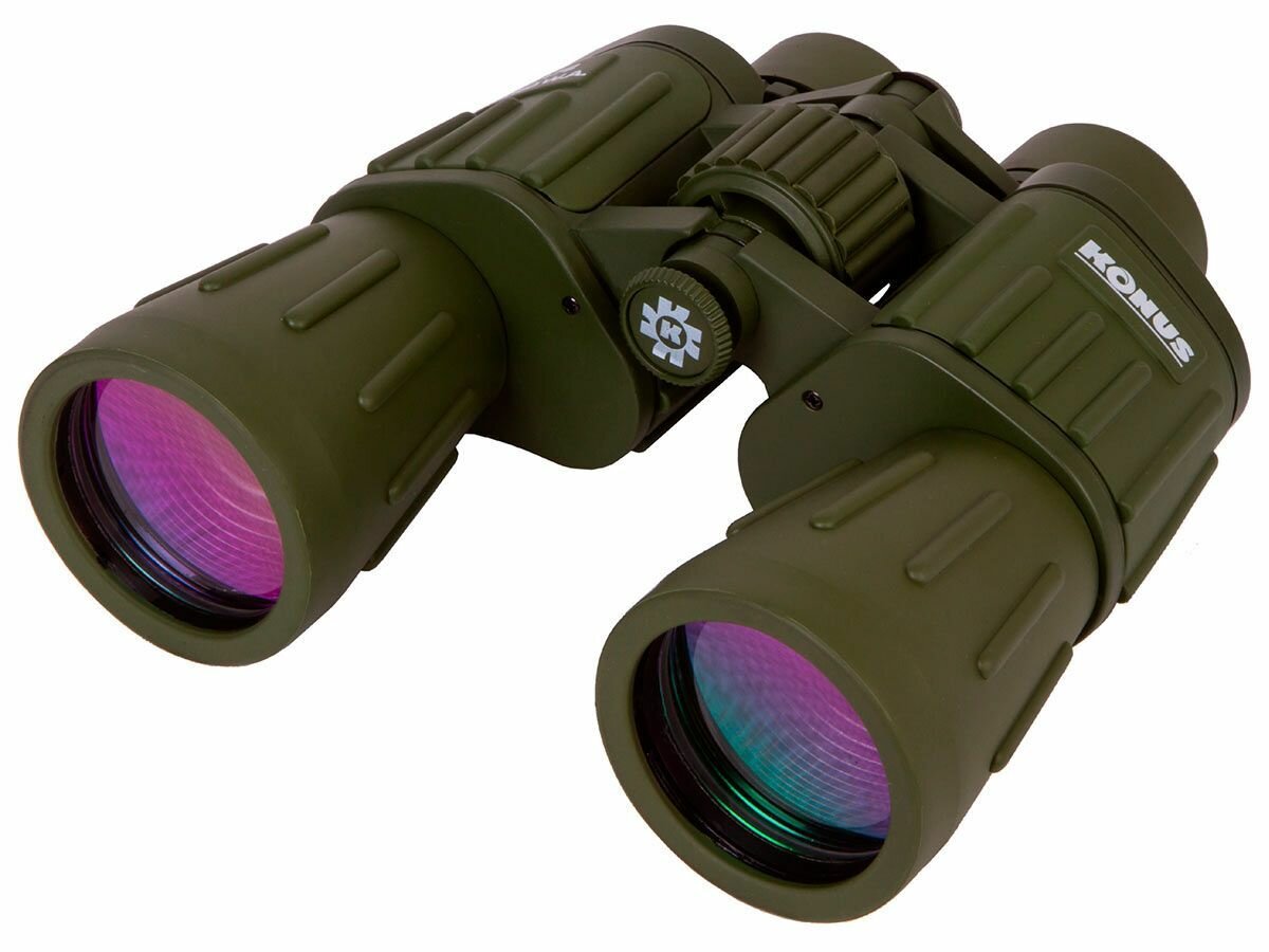 Бинокль Konus Army 10x50 WA, Porro-призмы, BAK4 (Army Green)