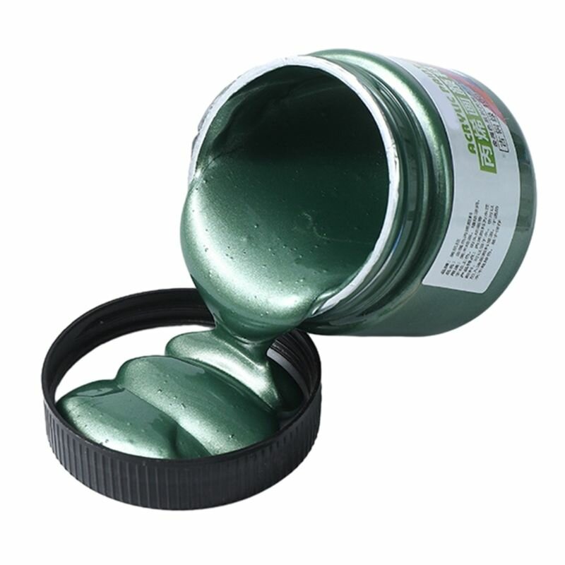 (1 флакон, 100 мл) Перламутровая металлическая водостойкая акриловая краска (высокий) - Бронзово-зеленый