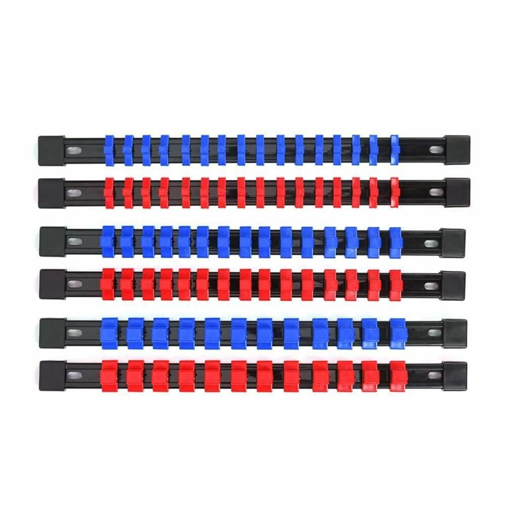 Набор из 6 держателей торцевых ключей из АБС-пластика, регулируемая полка для хранения 1/4 3/8 1/2(Рукав в комплект не входит)