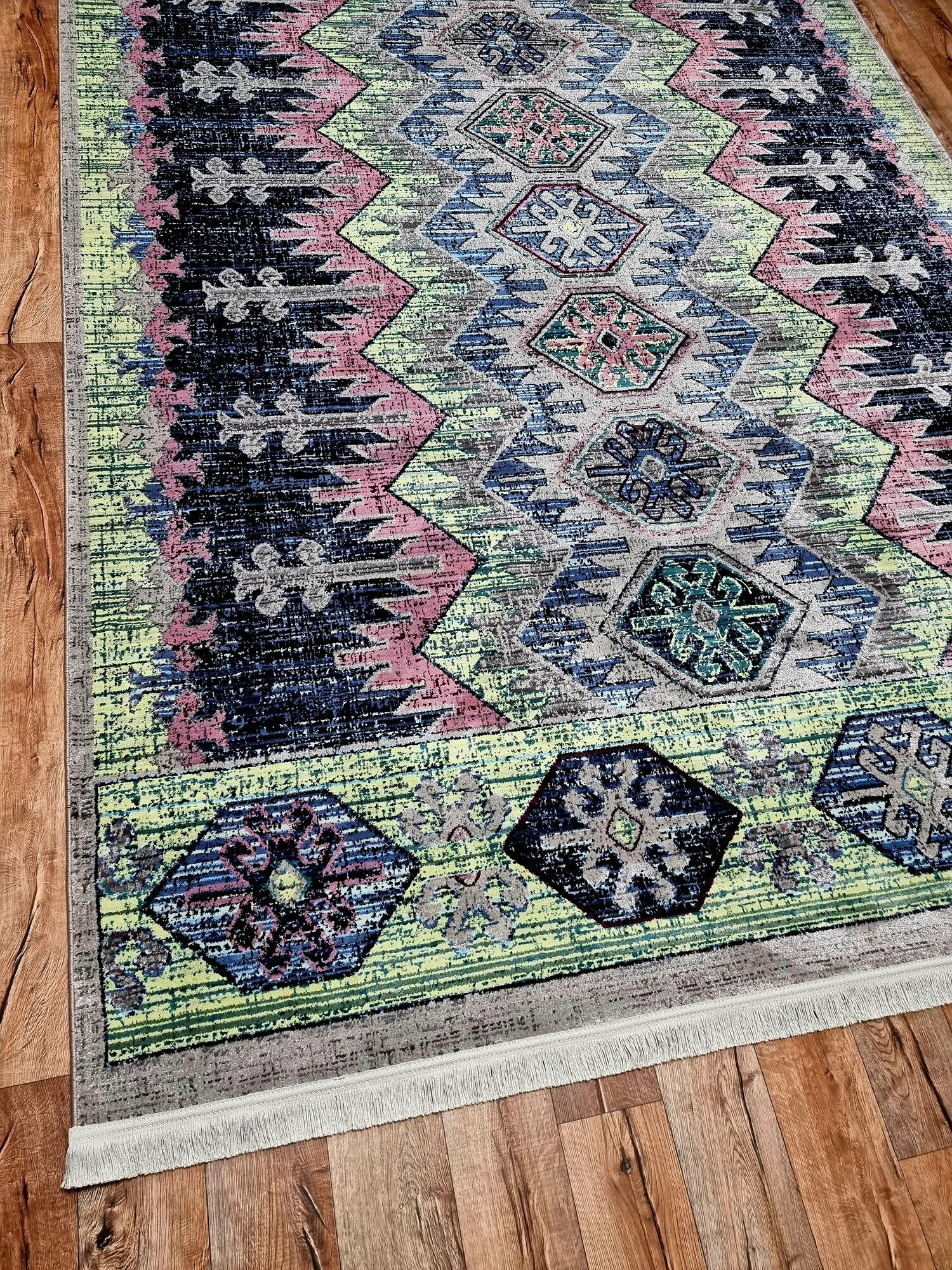 Персидский ковер "Farrahi Carpet", искусственный шелк, 1x1.5м, скандинавский