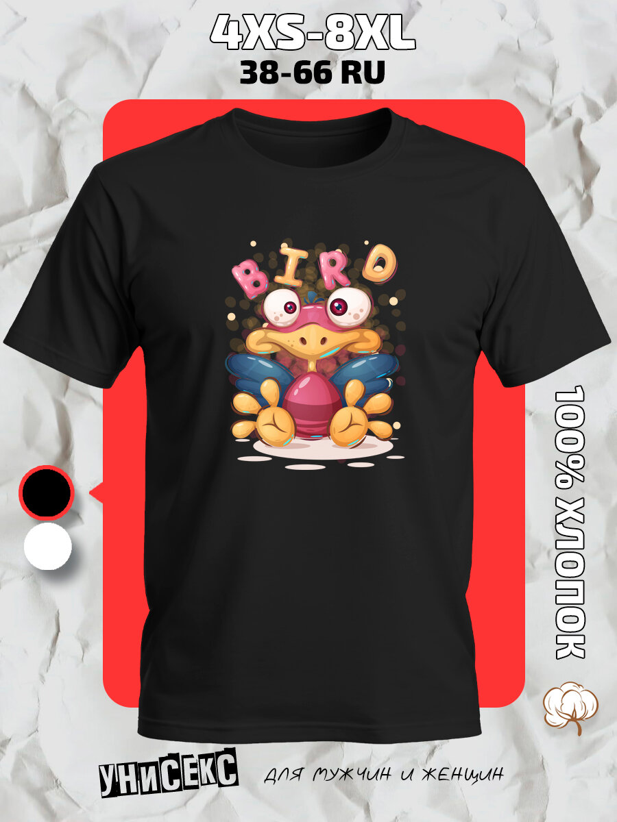 Футболка с принтом птица