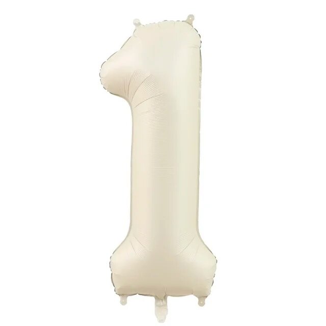 Фольгированные цифры шары YUEYAO 32/40 дюймов Белый, cream number 1, 40inch
