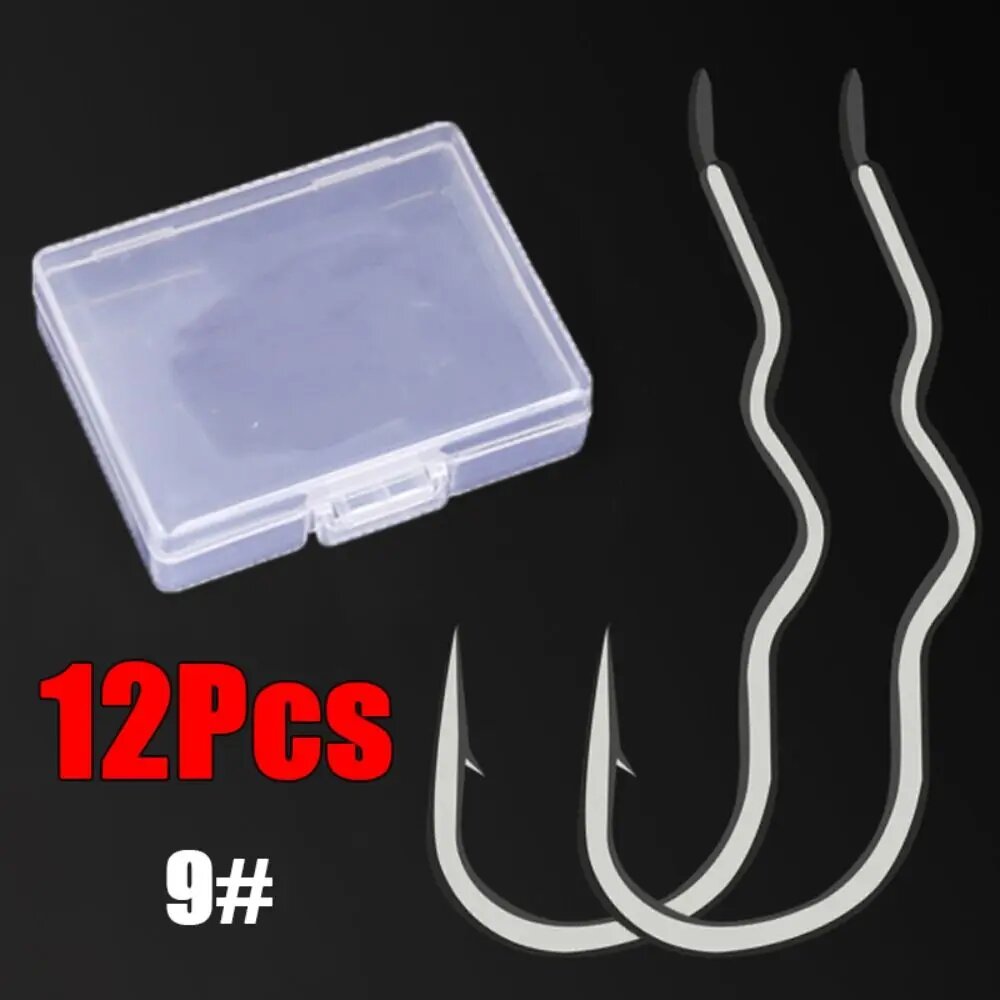 BLACKON Тройной изогнутый рыболовный крючок из высокоуглеродистой стали 12 шт.