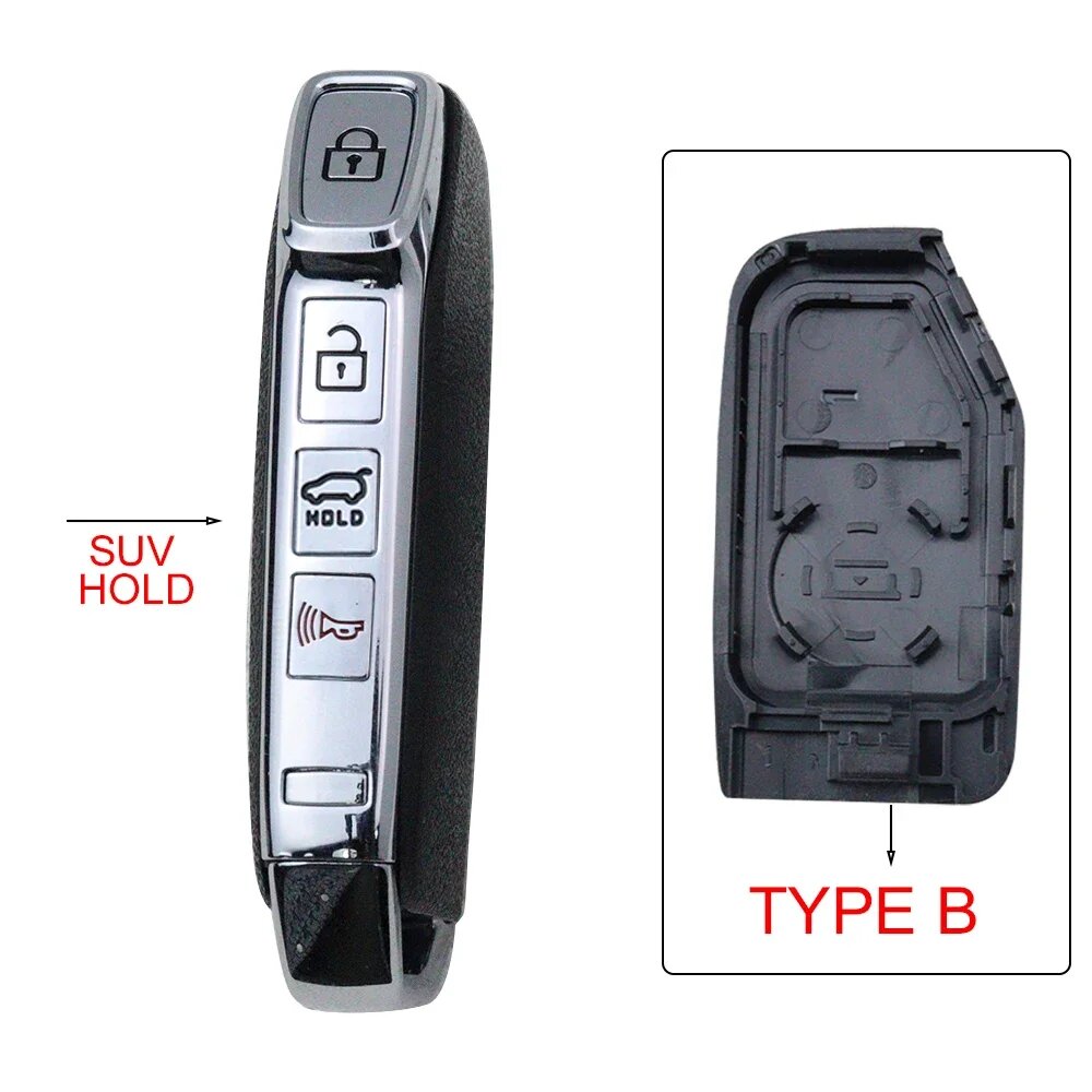 4 кнопки Автомобильный Брелок оболочка для Kia Sportage 2020 K5 K8 K3 KX3 KX7 Seltos 2022 Ray Sorento Soul Telluride Cerato SUV Hold--TYPE B