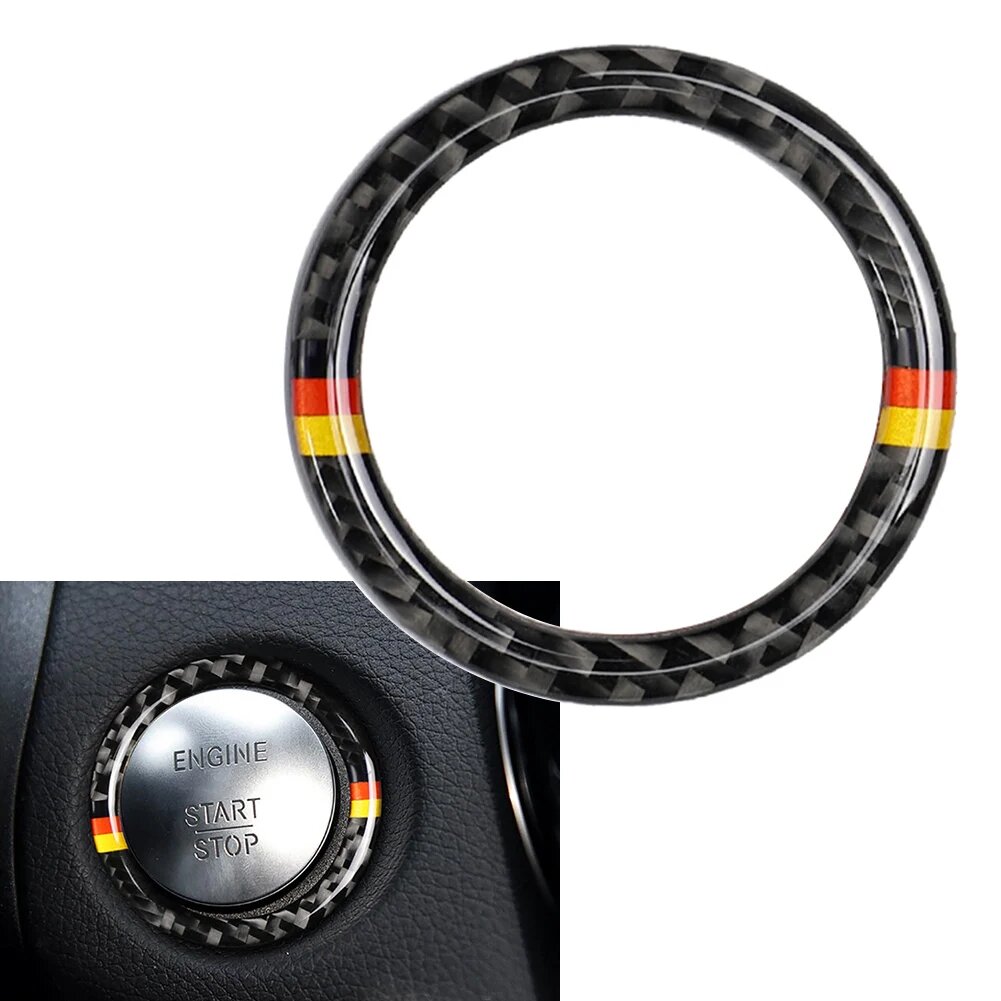 Кольцо кнопки Start/Stop карбоновое, Black Red Yellow, Mercedes-Benz