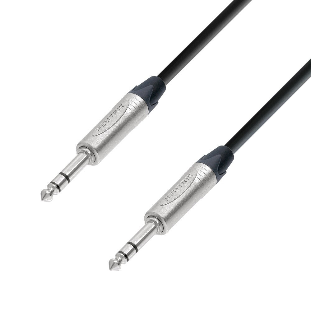 Adam hall k5bvv0500 - кабель аудио neutrik trs 6.3 mm stereo - trs 6.3 mm stereo, 2 x 0.22 мм2, 5.0 м, черный
