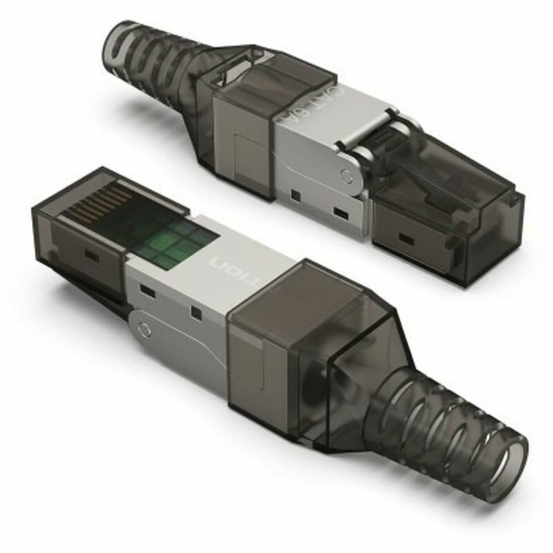 Vention Коннектор RJ-45 Vention IDIH0 6a кат, экранированный, с колпачком, серый