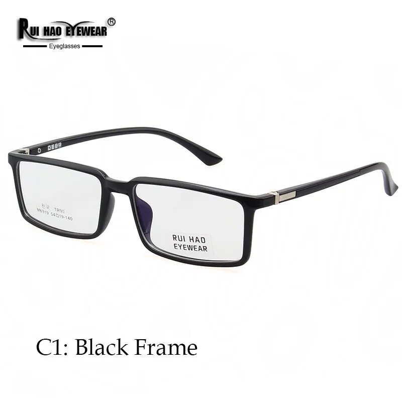 Очки RUI HAO EYEWEAR TR90 прямоугольные 6319 Black, Черный