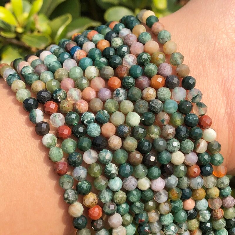 Зеленые бусины из индийского агата Куою 2/3/4 мм 15 дюймов 4mm 91pcs