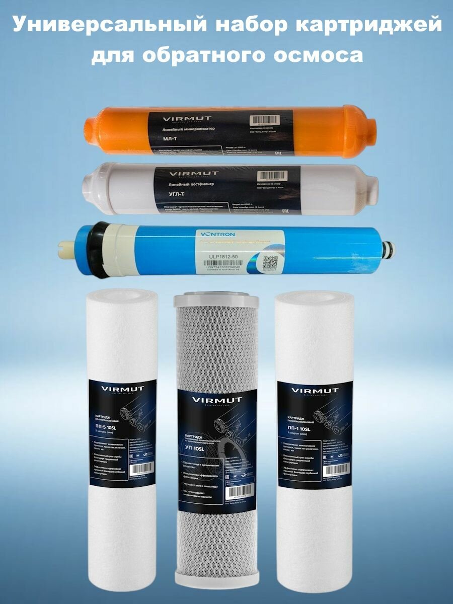 Набор картриджей для обратного осмоса с минерализатором (6 ступеней)